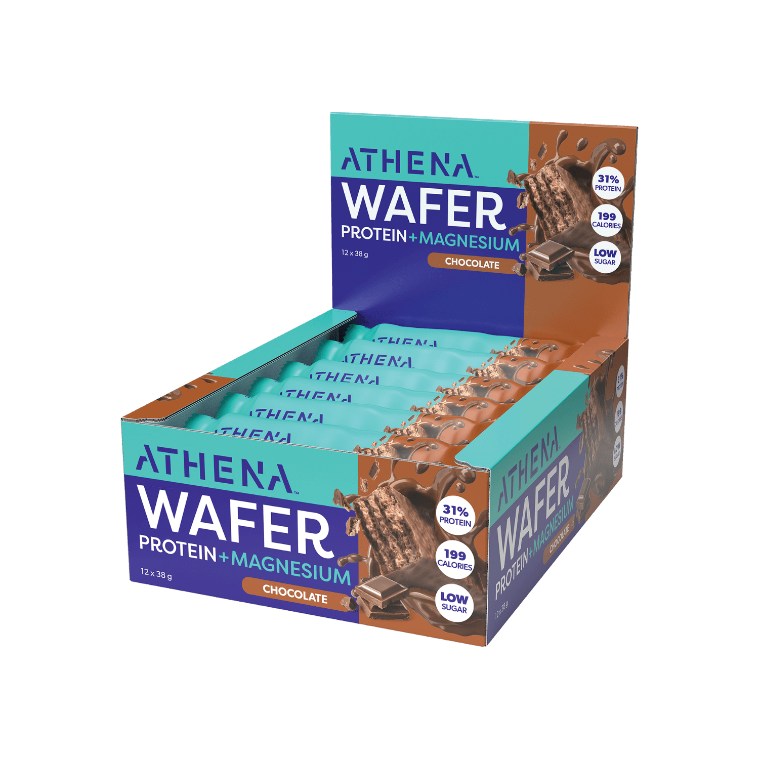 Wafer Protein + Magnesium (Box of 12 bars) – Athena Nutrition